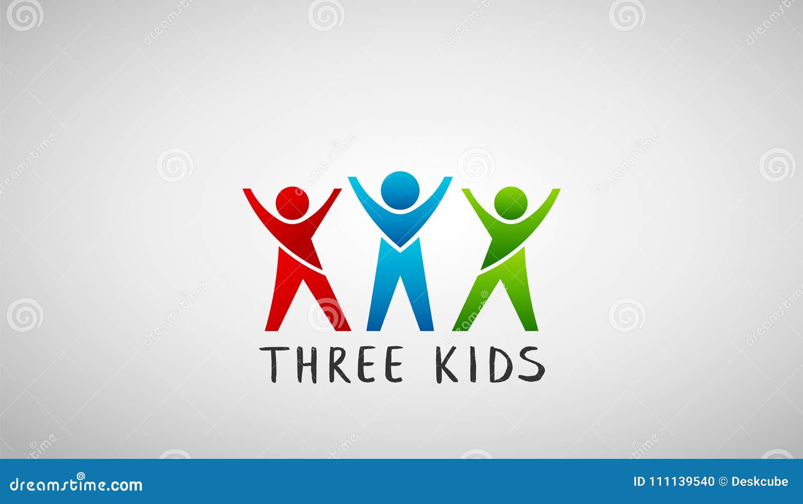 Three Kids Logo. Vector Design Stock Vector - Illustration of female ...