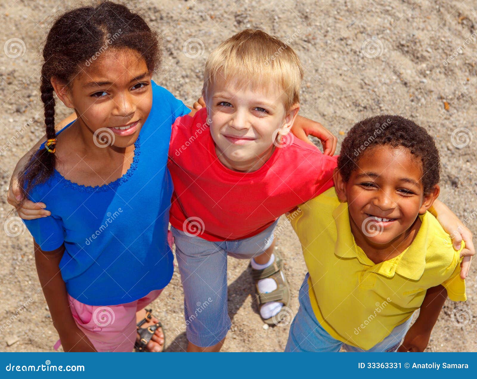 Three kids stock image. Image of bright, children, friendship - 33363331