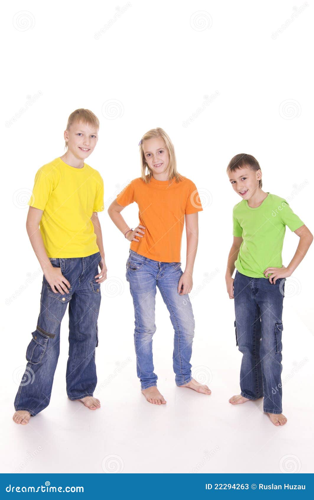 Three kids posing stock image. Image of attractive, model - 22294263