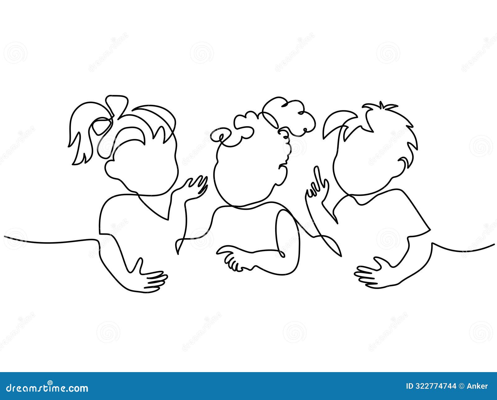 Three Kids Talking and Discussing about Their Childrens Problems. Stock ...