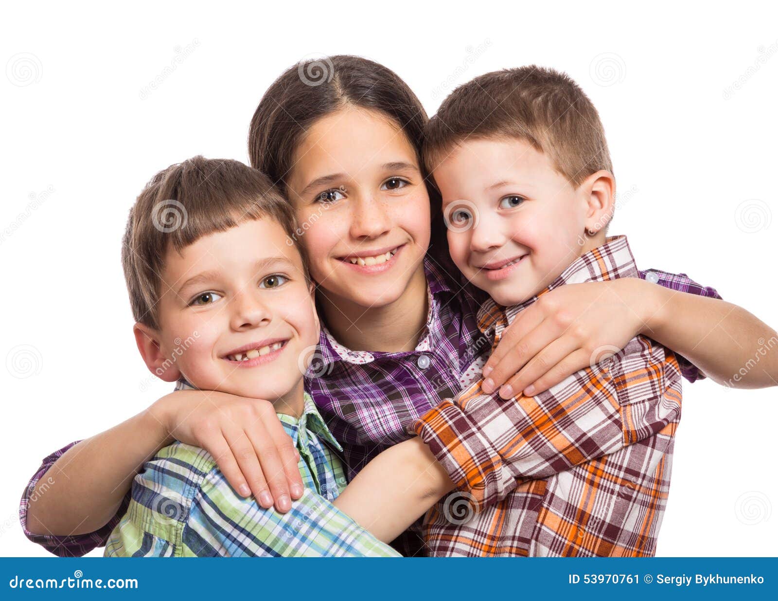 Three kids together stock image. Image of little, happiness - 53970761