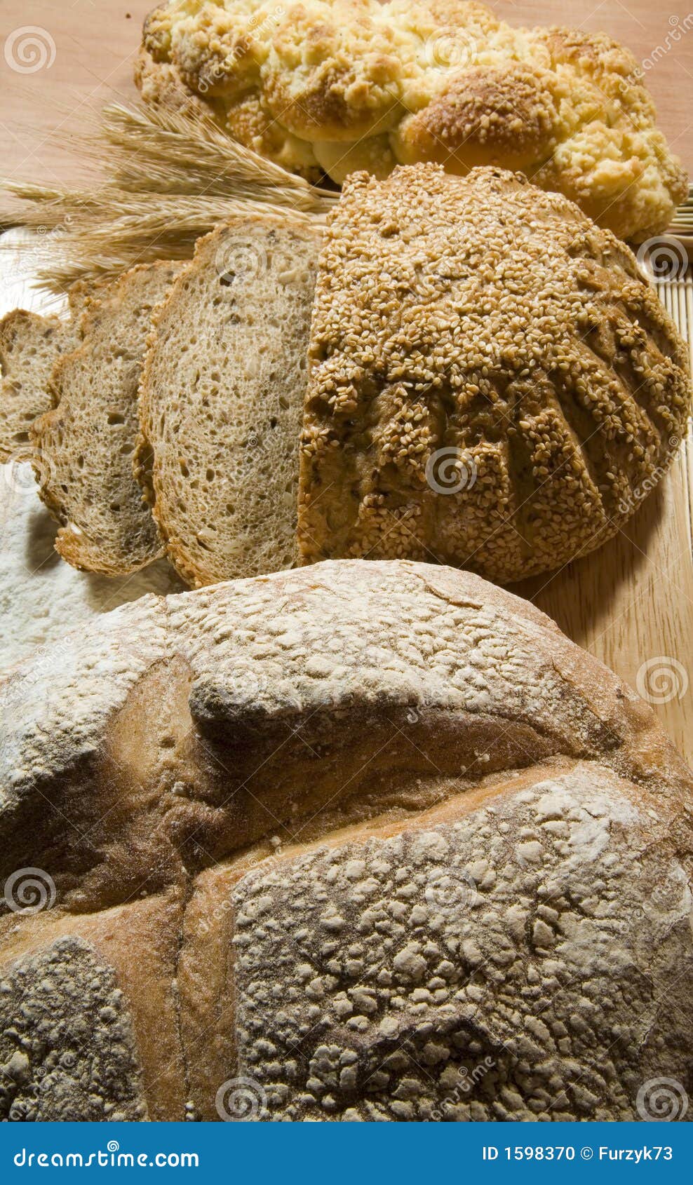 Three kind of bread stock photo. Image of baked, bakery - 1598370