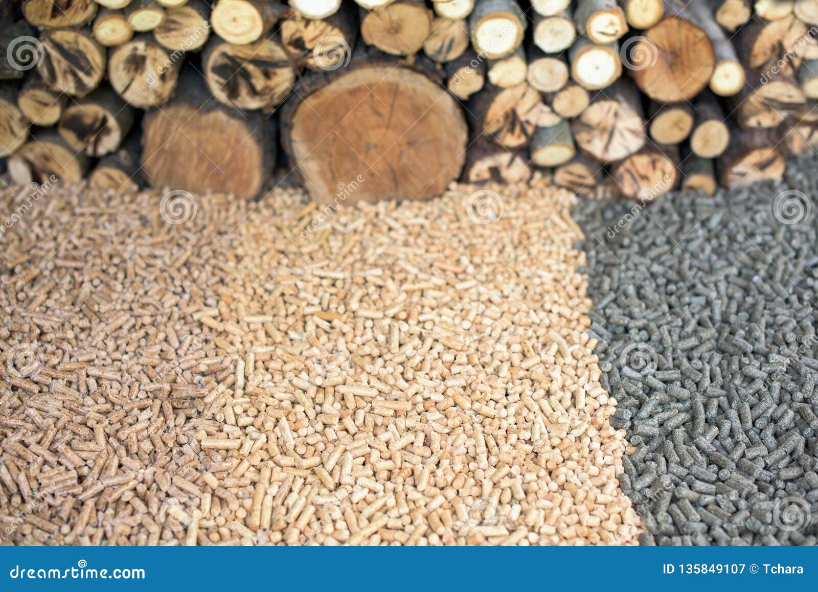 Three Kind Wooden Pellets and Woods Stock Image - Image of brown, kind ...