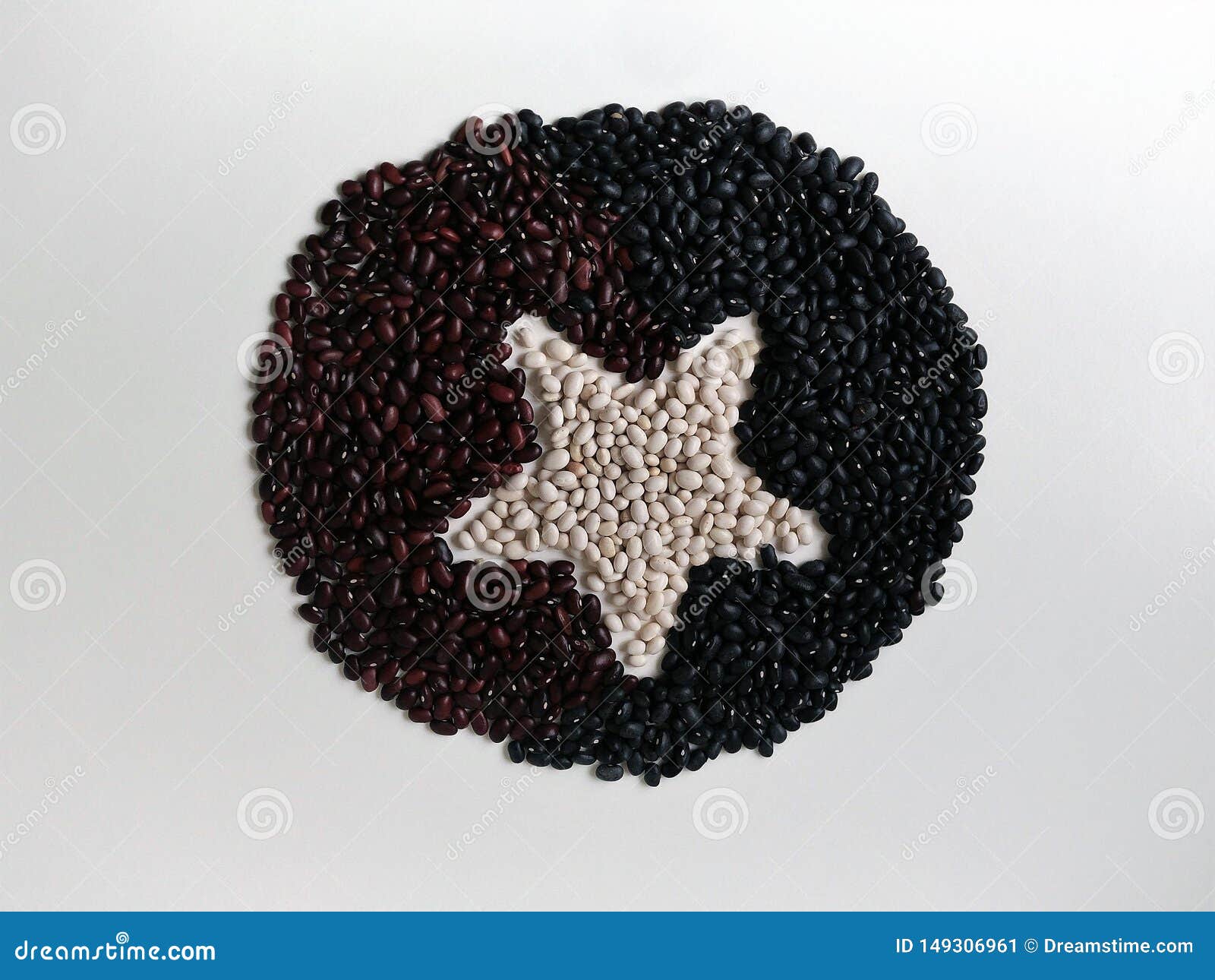 Three Kinds of Beans are Spread Out on the Surface in the Form of a ...