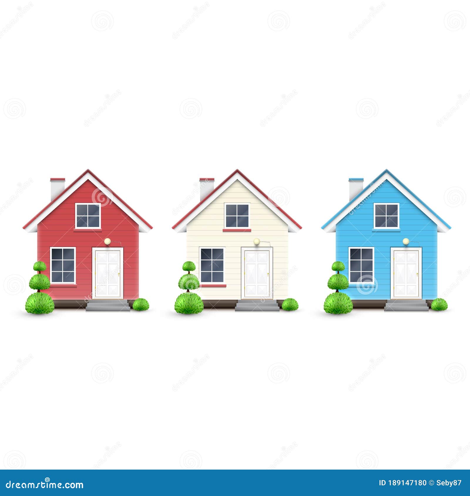 Three Kinds of Houses, Vector Stock Vector - Illustration of diagram ...