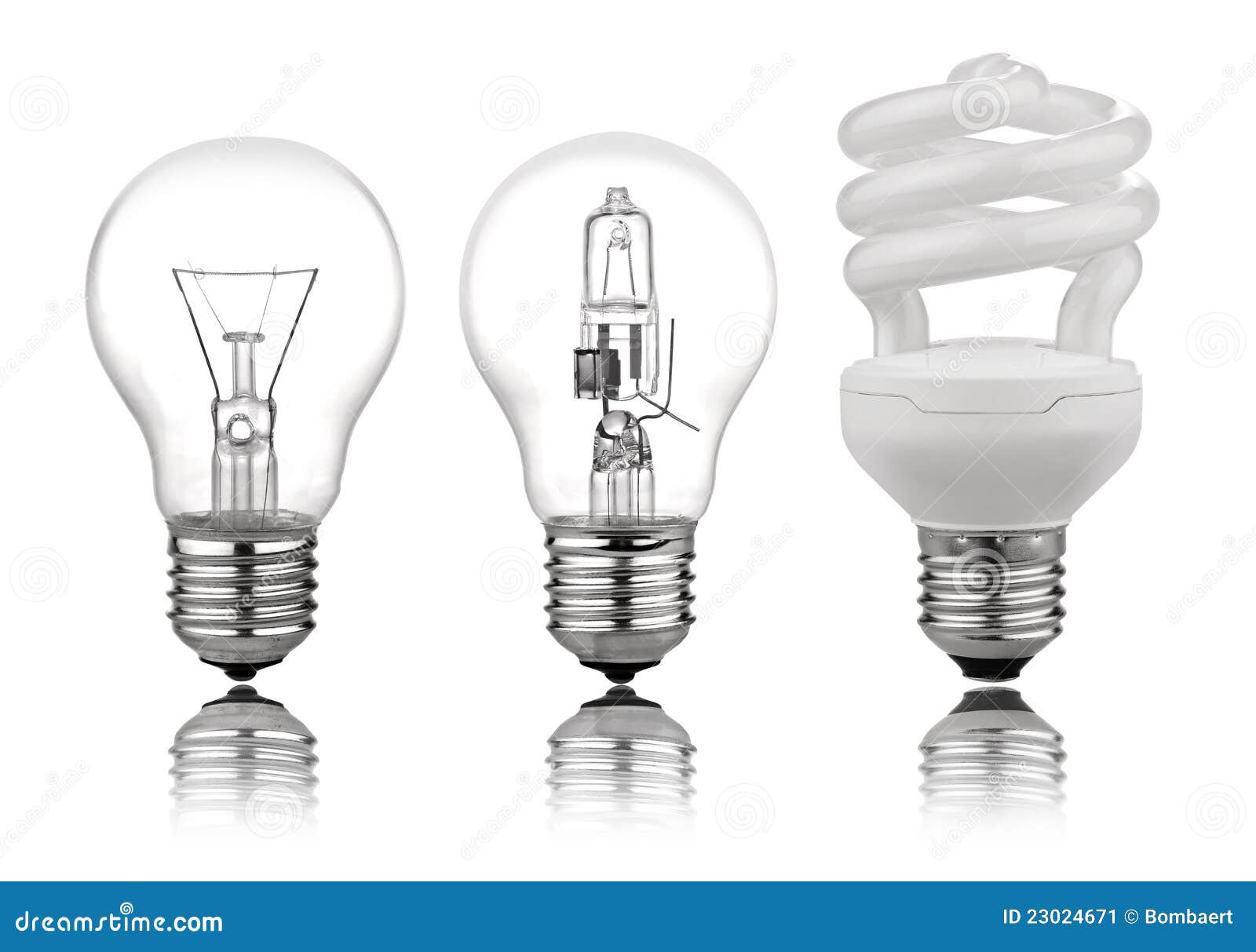 Three kinds of light bulbs stock image. Image of improvement - 23024671