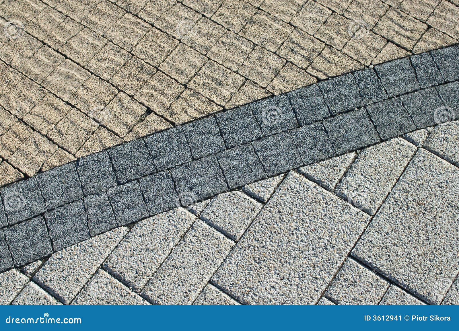 Three Kinds Pavement Bricks Texture Stock Image - Image of gray, cube ...