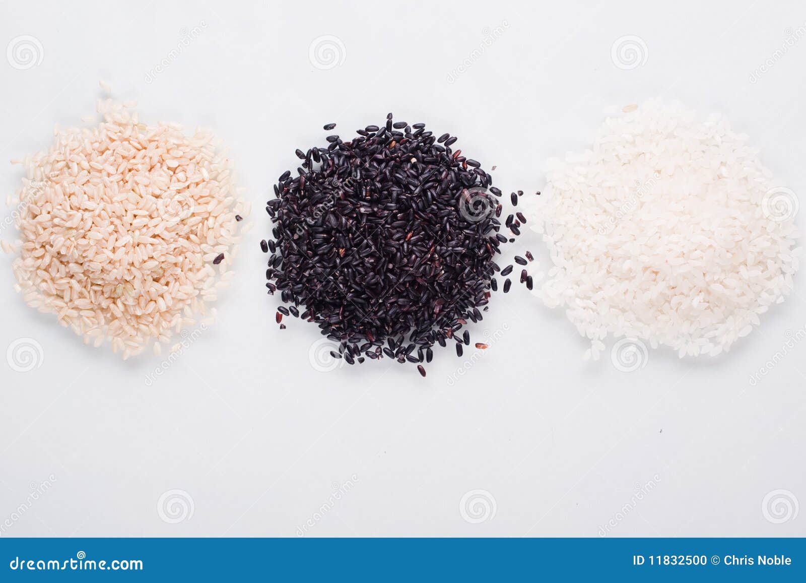 Three kinds of rice stock photo. Image of peeled, nutritious - 11832500