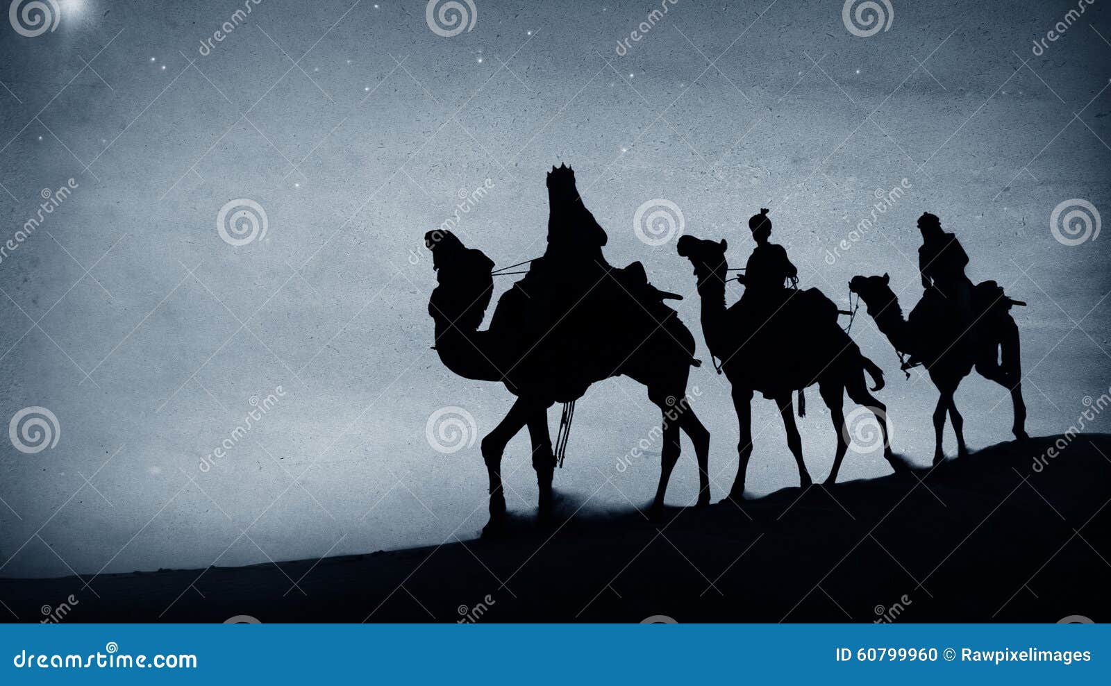 Three Kings Desert Star of Bethlehem Nativity Concept Stock Photo ...