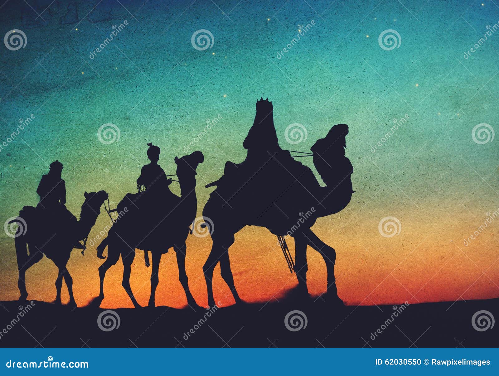 Three Kings Desert Star of Bethlehem Nativity Concept Stock Photo ...