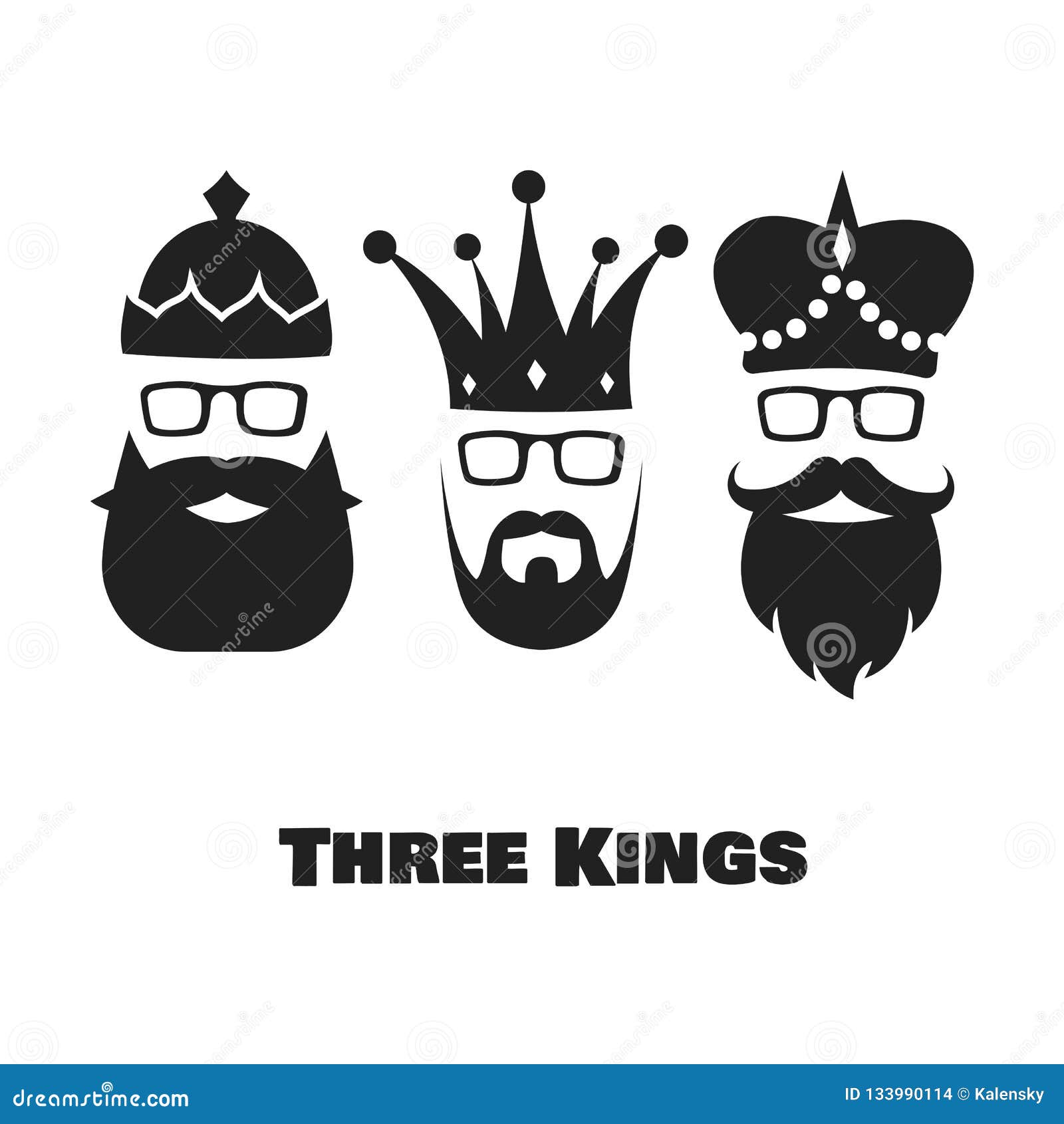 Three Kings. stock vector. Illustration of happy, character - 133990114