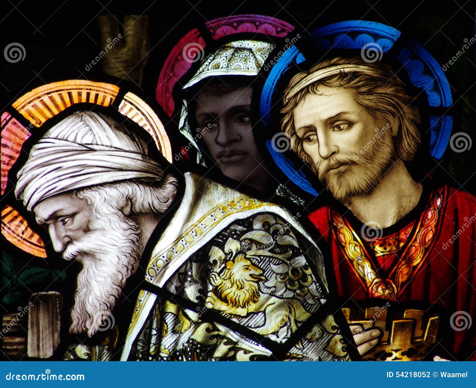 The Three Kings Visiting Jesus Editorial Photography - Image of glass ...