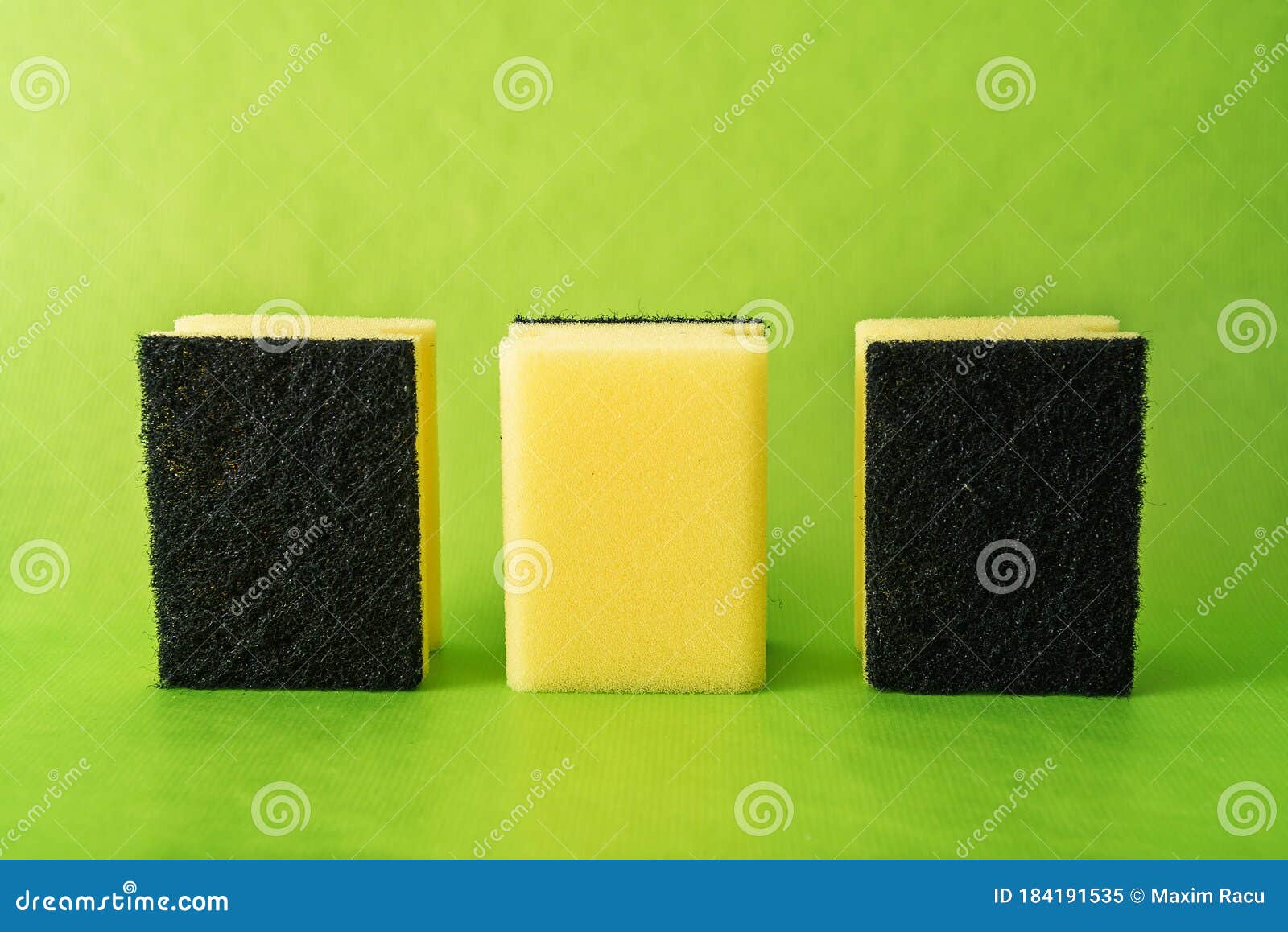 Three Kitchen Cups on a Green Background Stock Image - Image of green ...