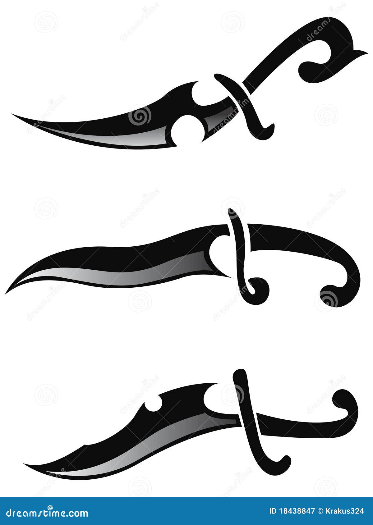 Three Knives, Daggers or Swords Stock Vector - Illustration of ...