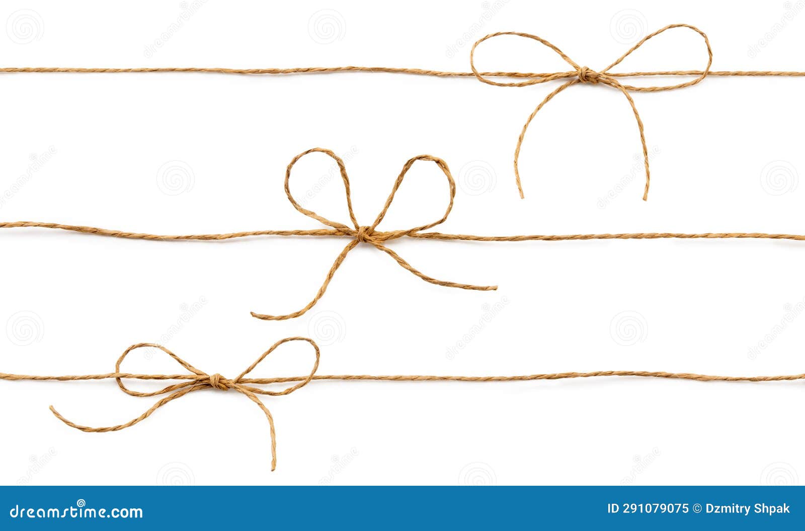 Three Knots Made of Natural Rope Isolated on White Background Stock ...