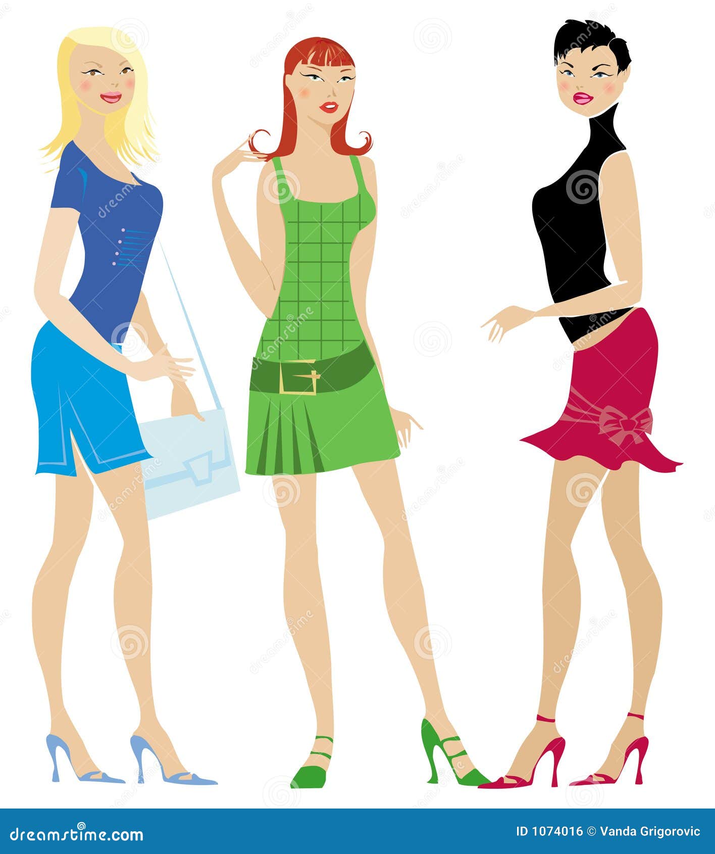 Three ladies talking stock vector. Illustration of neels - 1074016