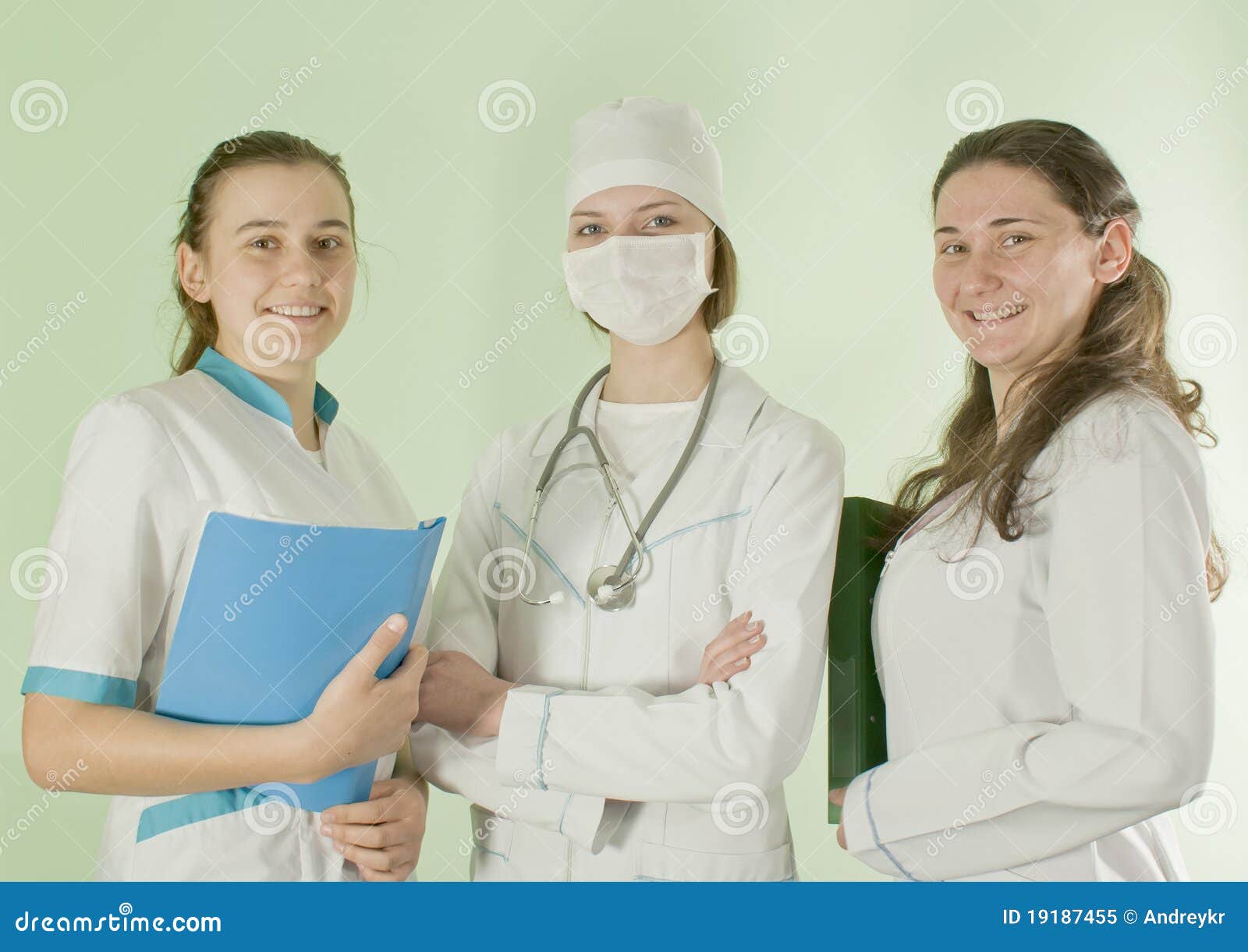 Three lady doctors stock image. Image of adult, physician - 19187455