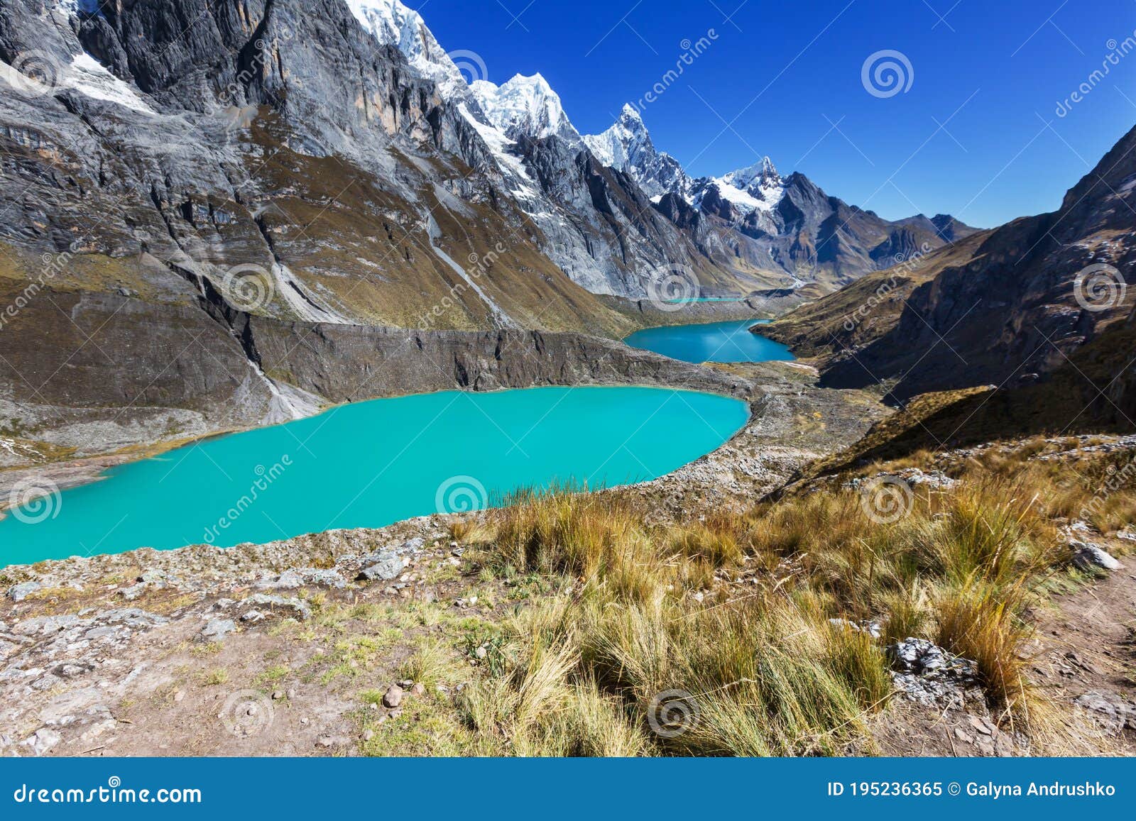 Three lagoons stock image. Image of mountain, clouds - 195236365