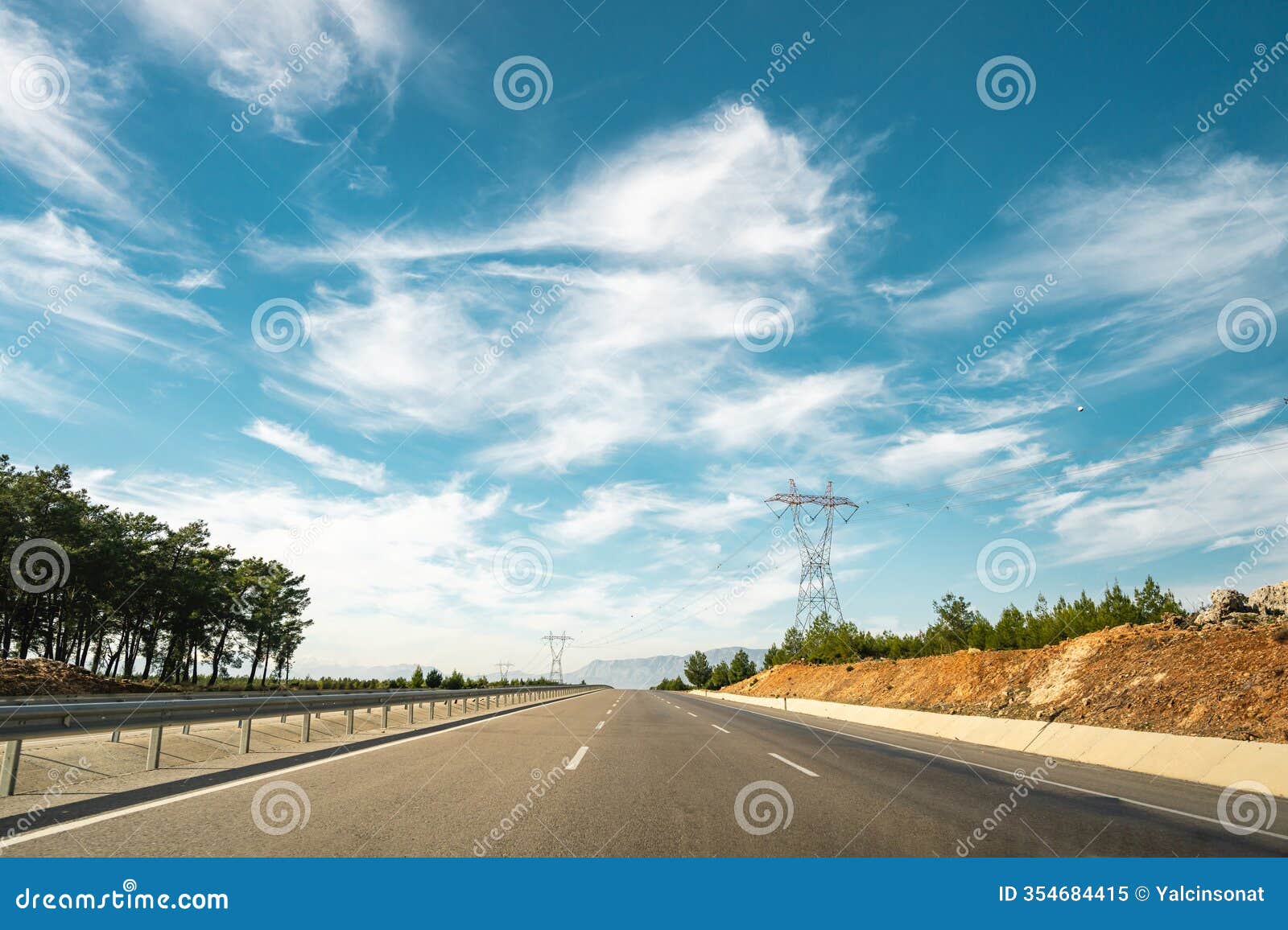 Three Lane Highway Going Forward on a Sunny Day Stock Image - Image of ...