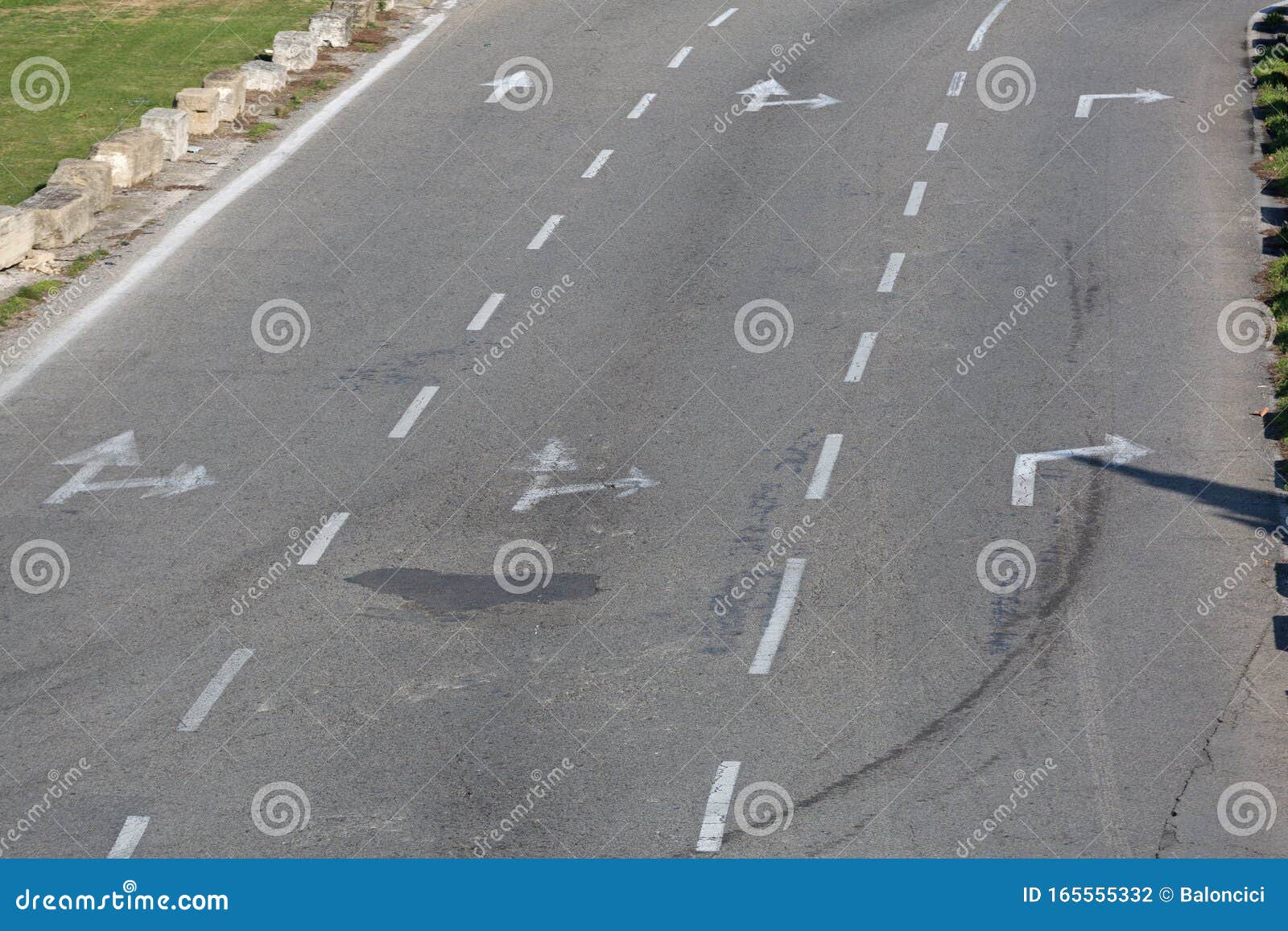 Three Lanes Street stock photo. Image of asphalt, direction - 165555332