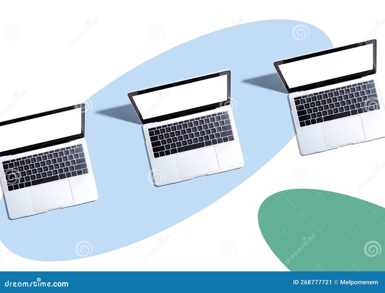 Three Laptop Computers with Shadow Stock Image - Image of flat, pattern ...