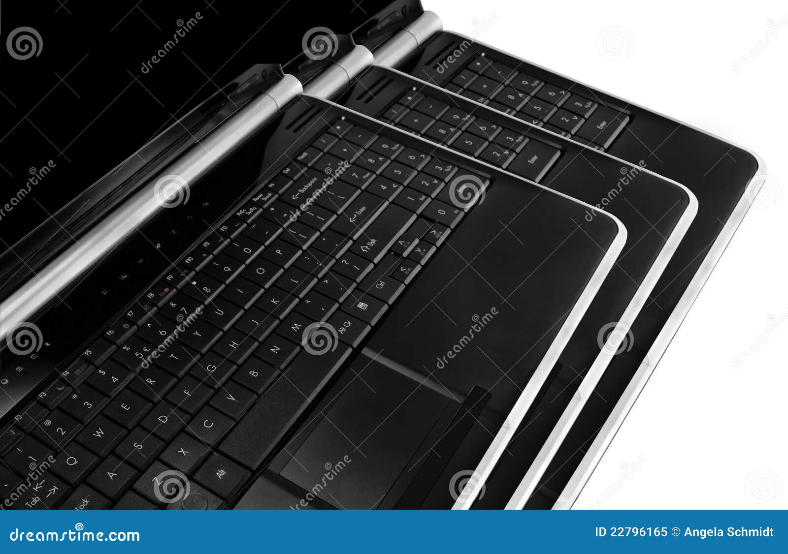 Three laptop stack stock image. Image of technology, computer - 22796165