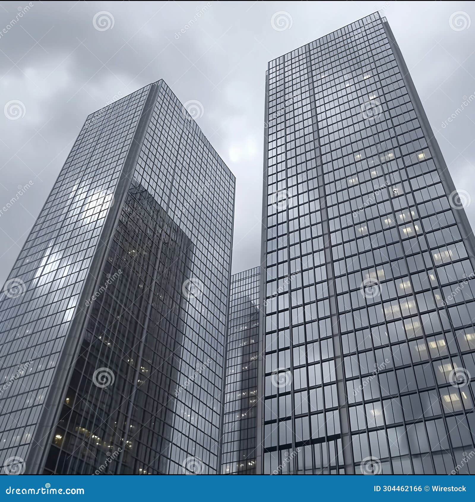 Three Large Glass Building Towering in the Sky and One on the Left Has ...