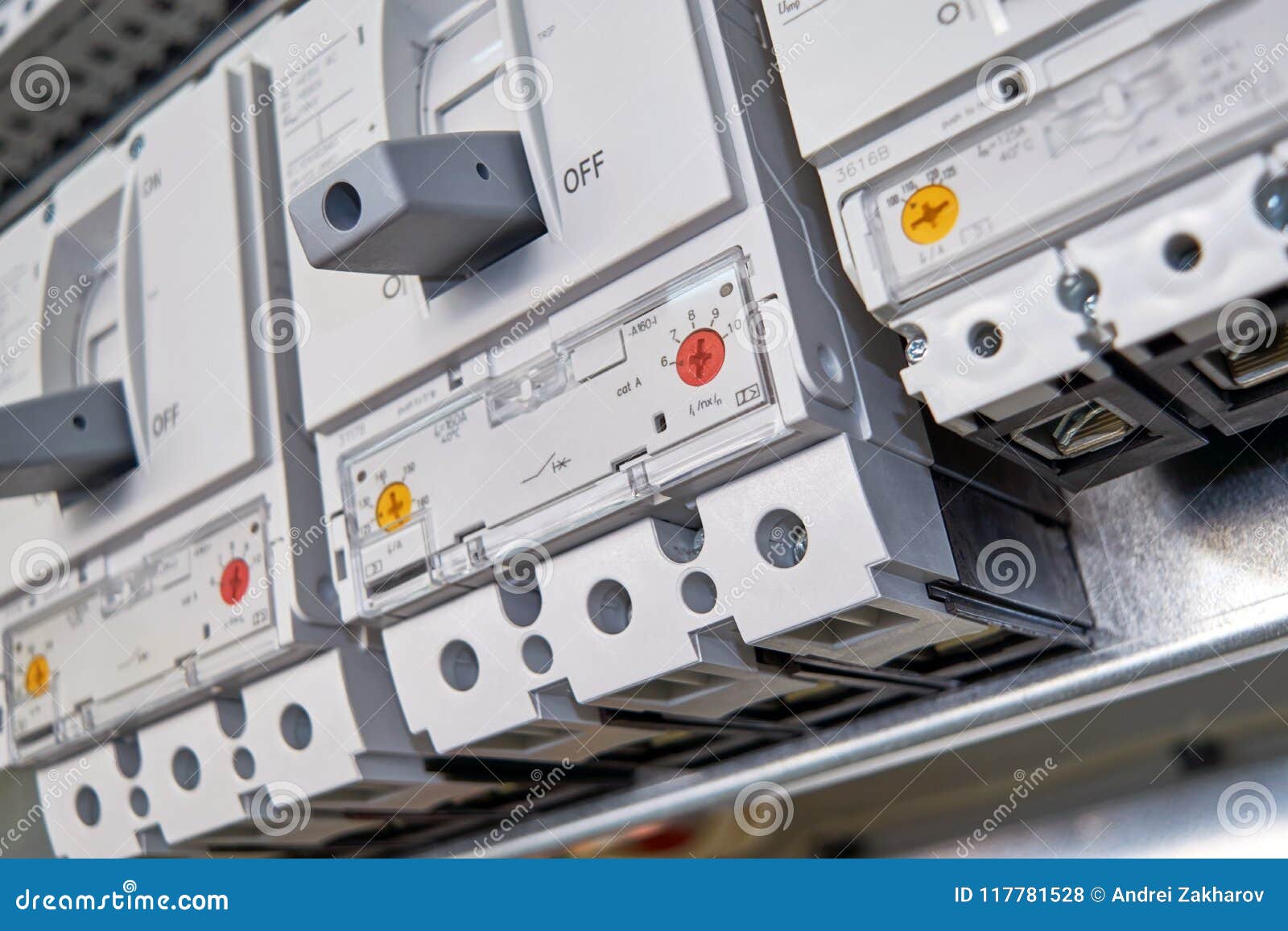 Three Large, Modern, Powerful Circuit Breakers in the Electrical ...