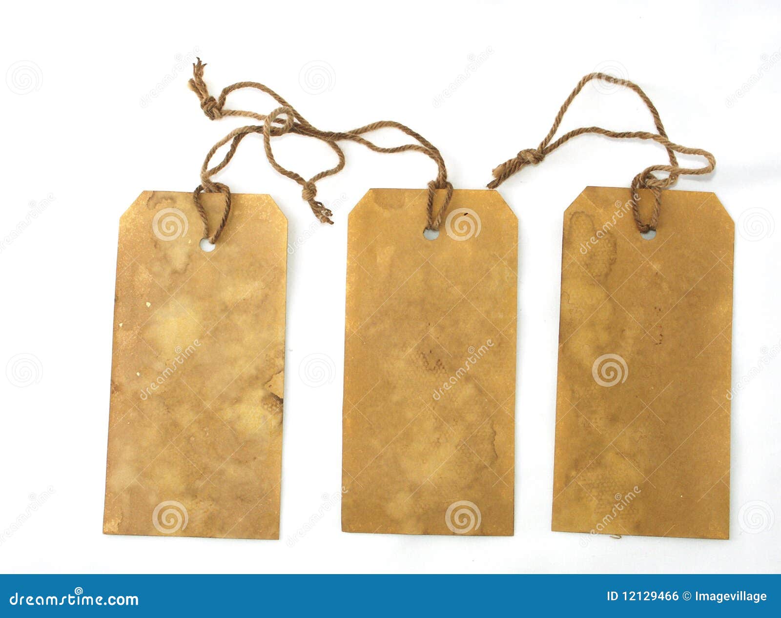 Three large tags stock photo. Image of yellowed, store - 12129466