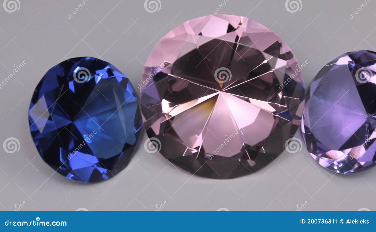 Three Large Transparent, Multi-colored Crystals. Stock Video - Video of ...