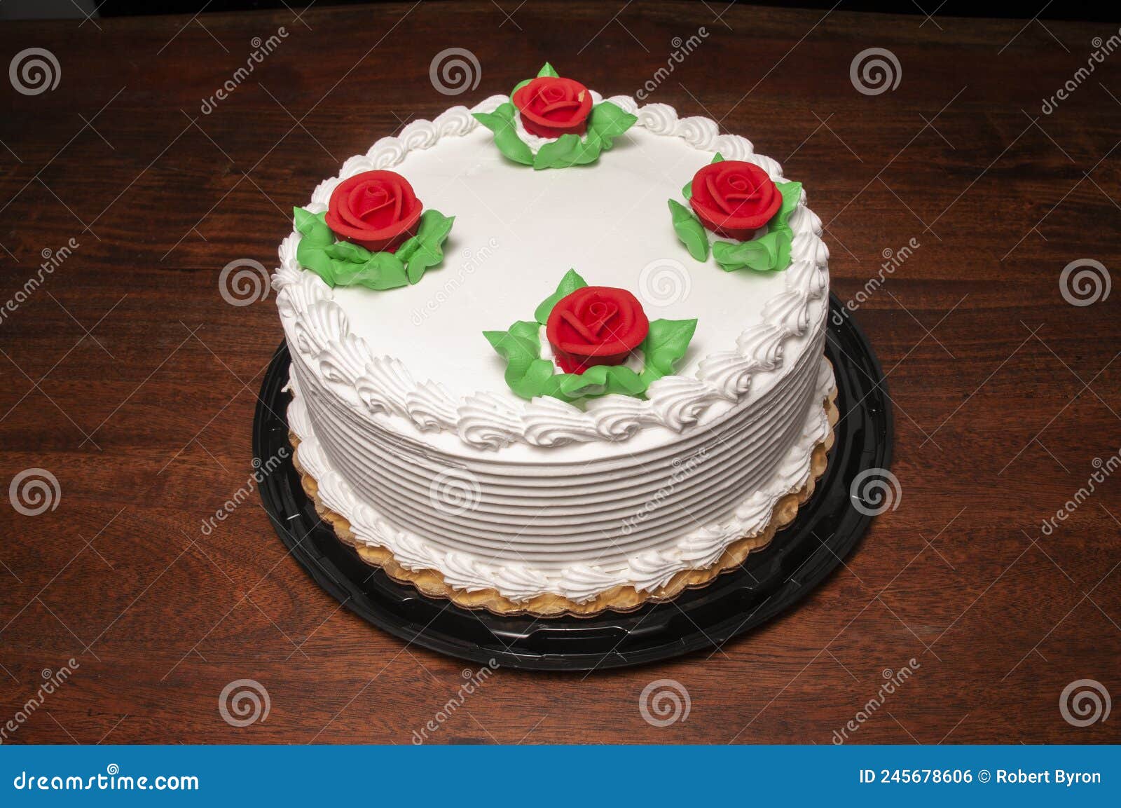 Three Layer Vanilla Cream Filled Chocolate Cake Slice Stock Photo ...