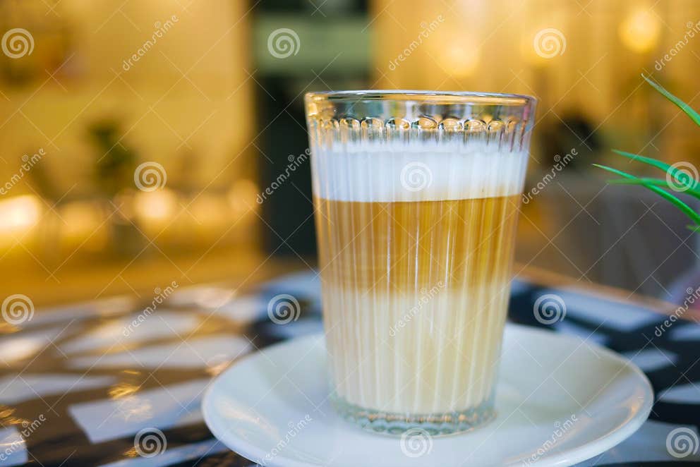 Three Layer of Cup of Coffee on Table Stock Image - Image of nature ...