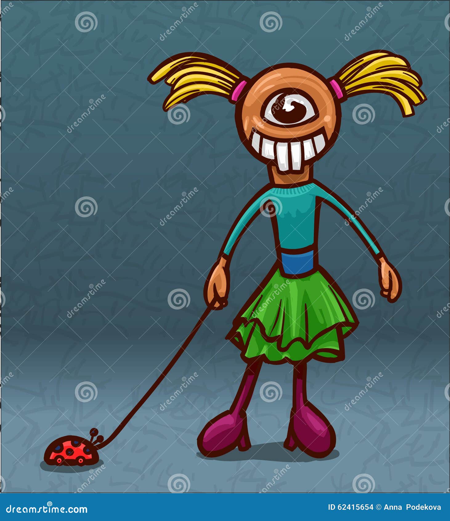 Girl Cyclop stock vector. Illustration of craft, large - 62415654