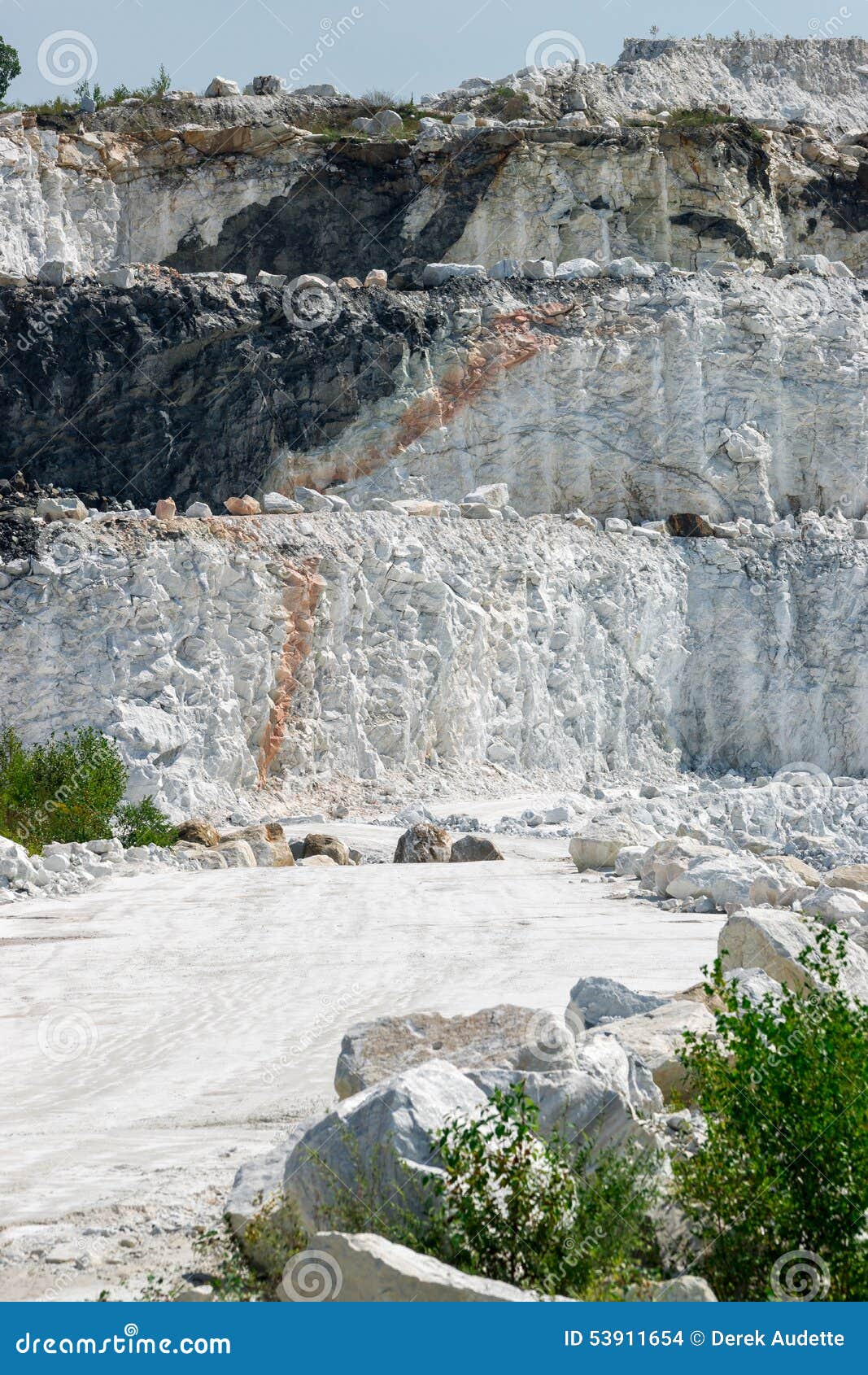 Three Layers of Cliffs at Marble Mine Stock Photo - Image of geology ...