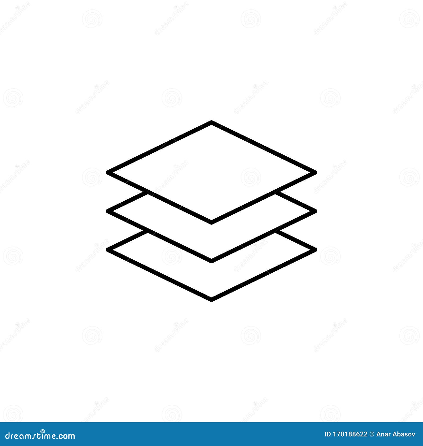 Three Layers Icon. Element of Geometric Figure for Mobile Concept and ...