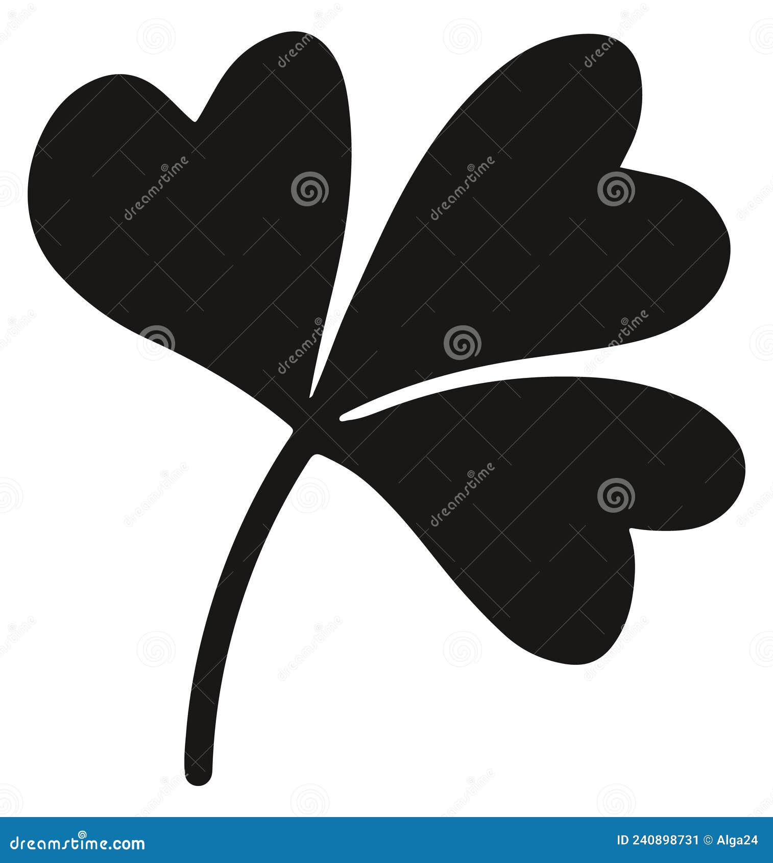 Three leaf clover icon stock vector. Illustration of creative - 240898731