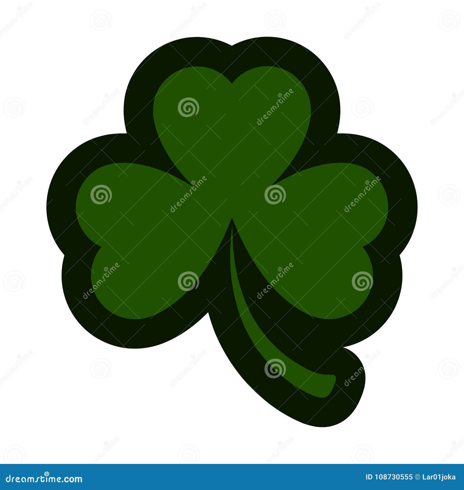 Three leaf clover icon stock vector. Illustration of march - 108730555