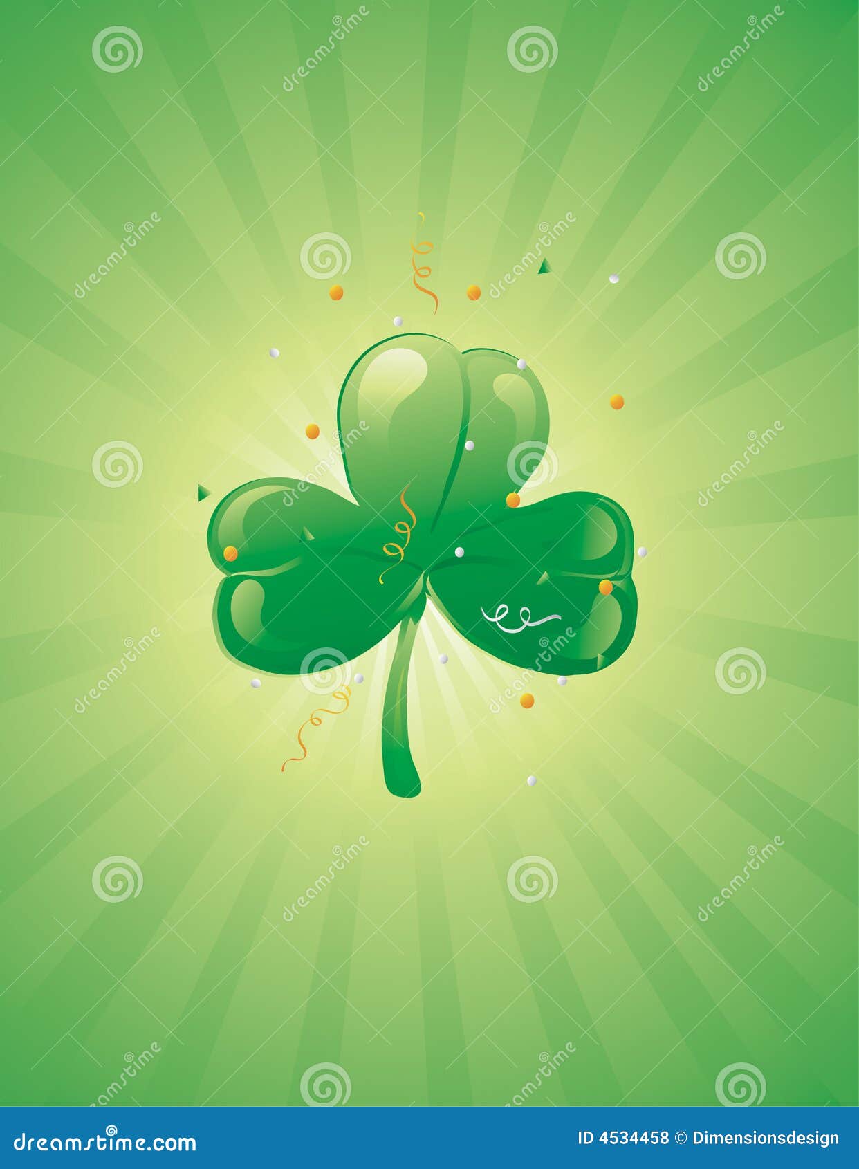 Three Leaf Clover on a Retro Background Stock Vector - Illustration of ...