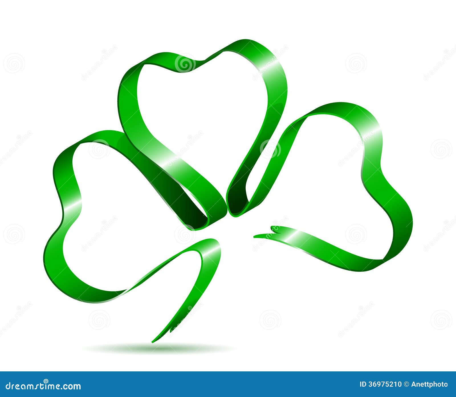 Three Leaf Clover Shape from Ribbon Stock Vector - Illustration of ...