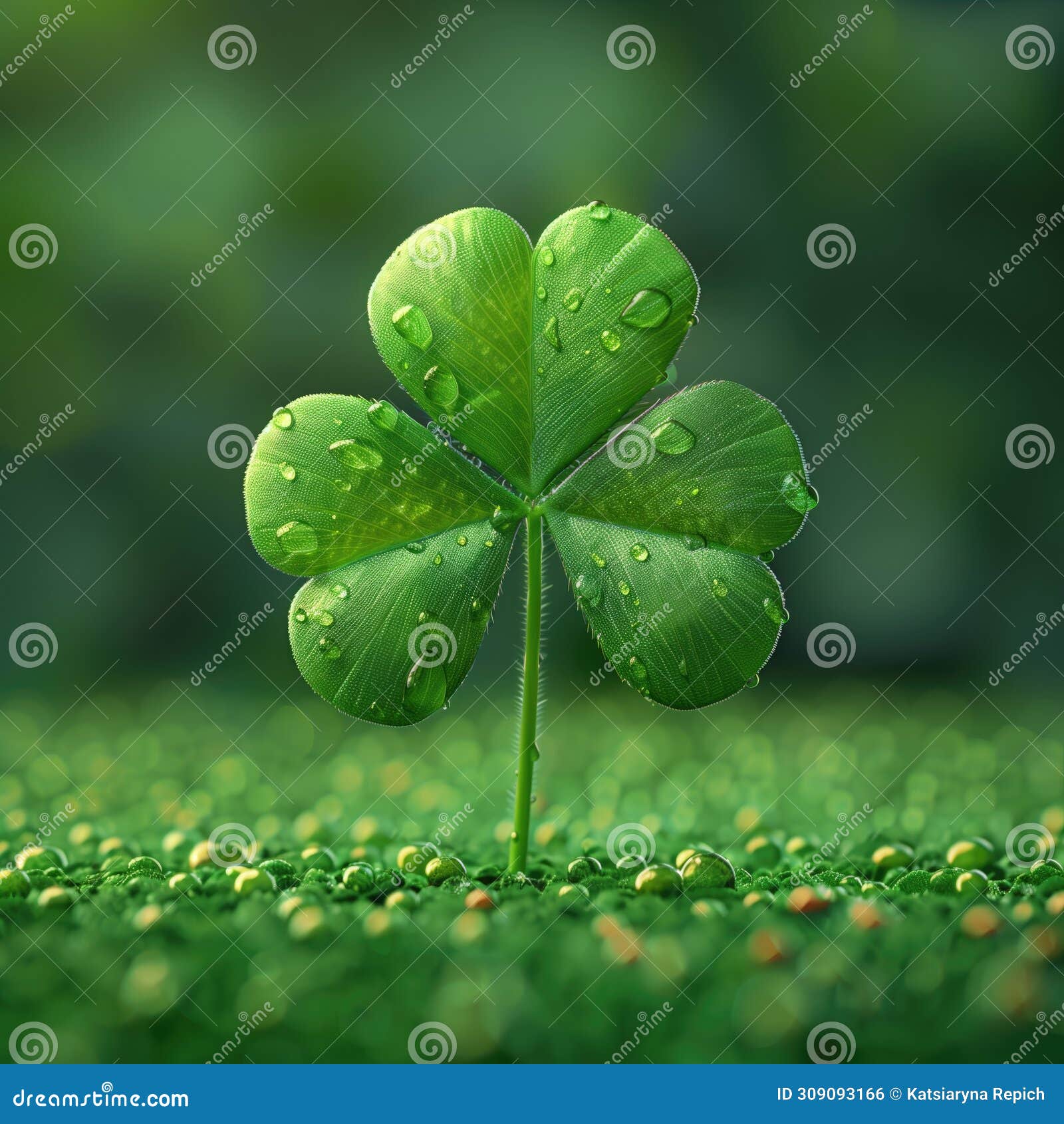 Three Leaf Clover, Symbol of St. Patrick S Day, 3d Render. Stock ...