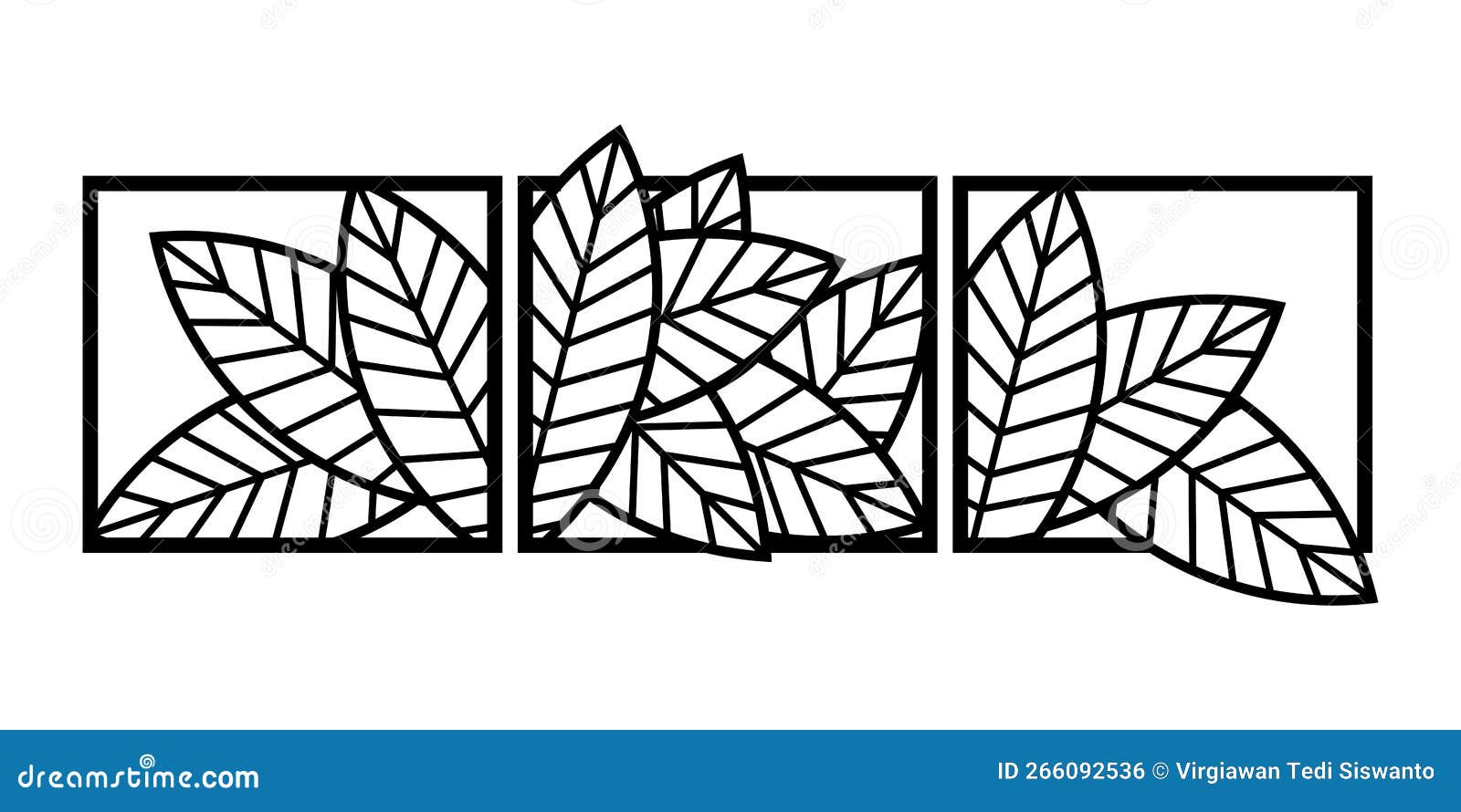 Three leaf design panel stock vector. Illustration of decoration ...