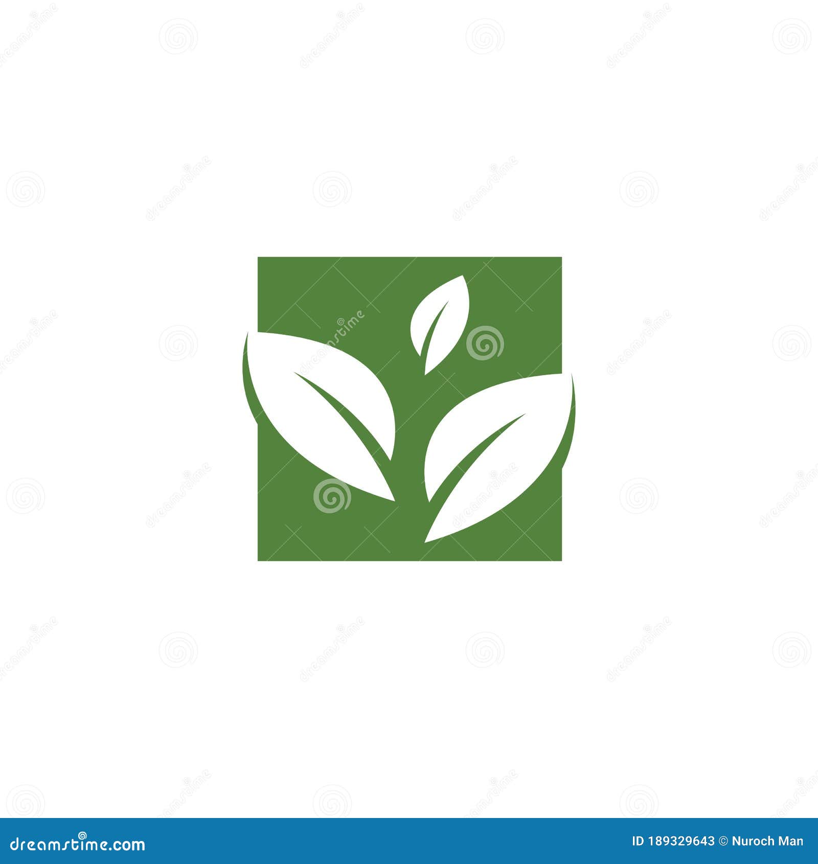 Three Leaf Logo Design. Green Leaf Eco Logo Template - Vector. Stock ...