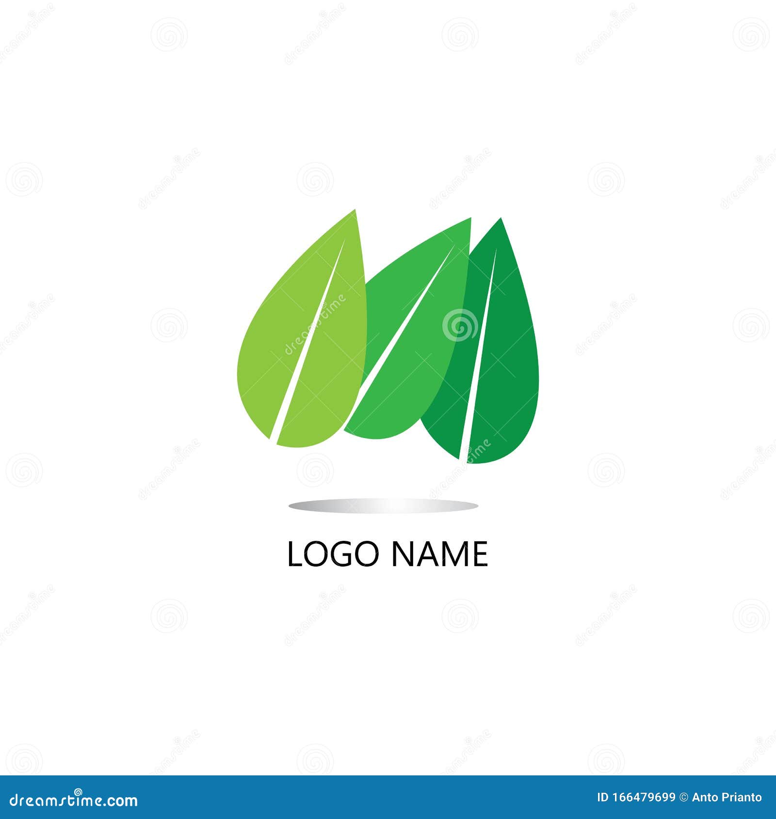 Three Leaf Logo Vector Illustration Template Stock Vector ...