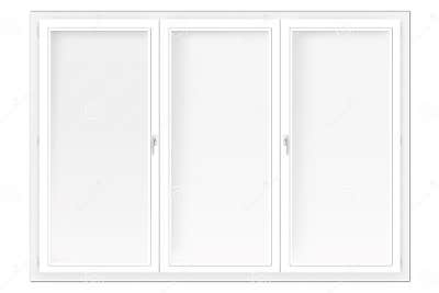 Three-leaved Window Isolated on the White Stock Illustration ...