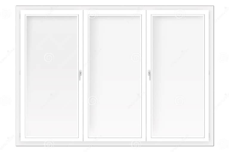 Three-leaved Window Isolated on the White Stock Illustration ...