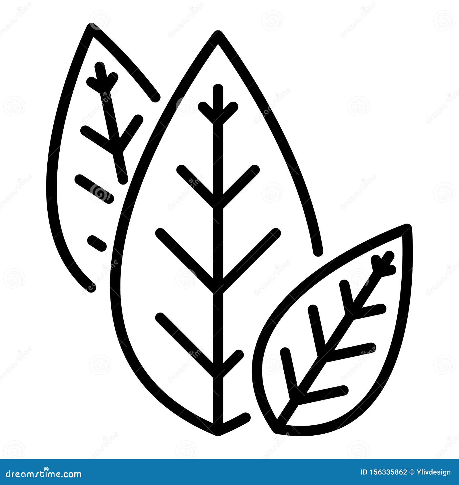 Three Leaves Icon, Outline Style Stock Vector - Illustration of icon ...