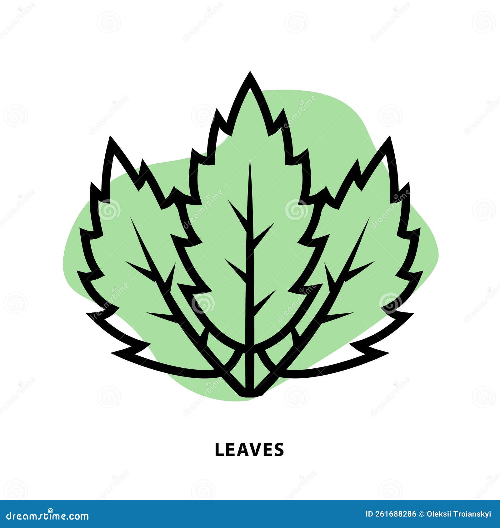 Three Leaves Linear Icon Design for Application or Web Design Template ...