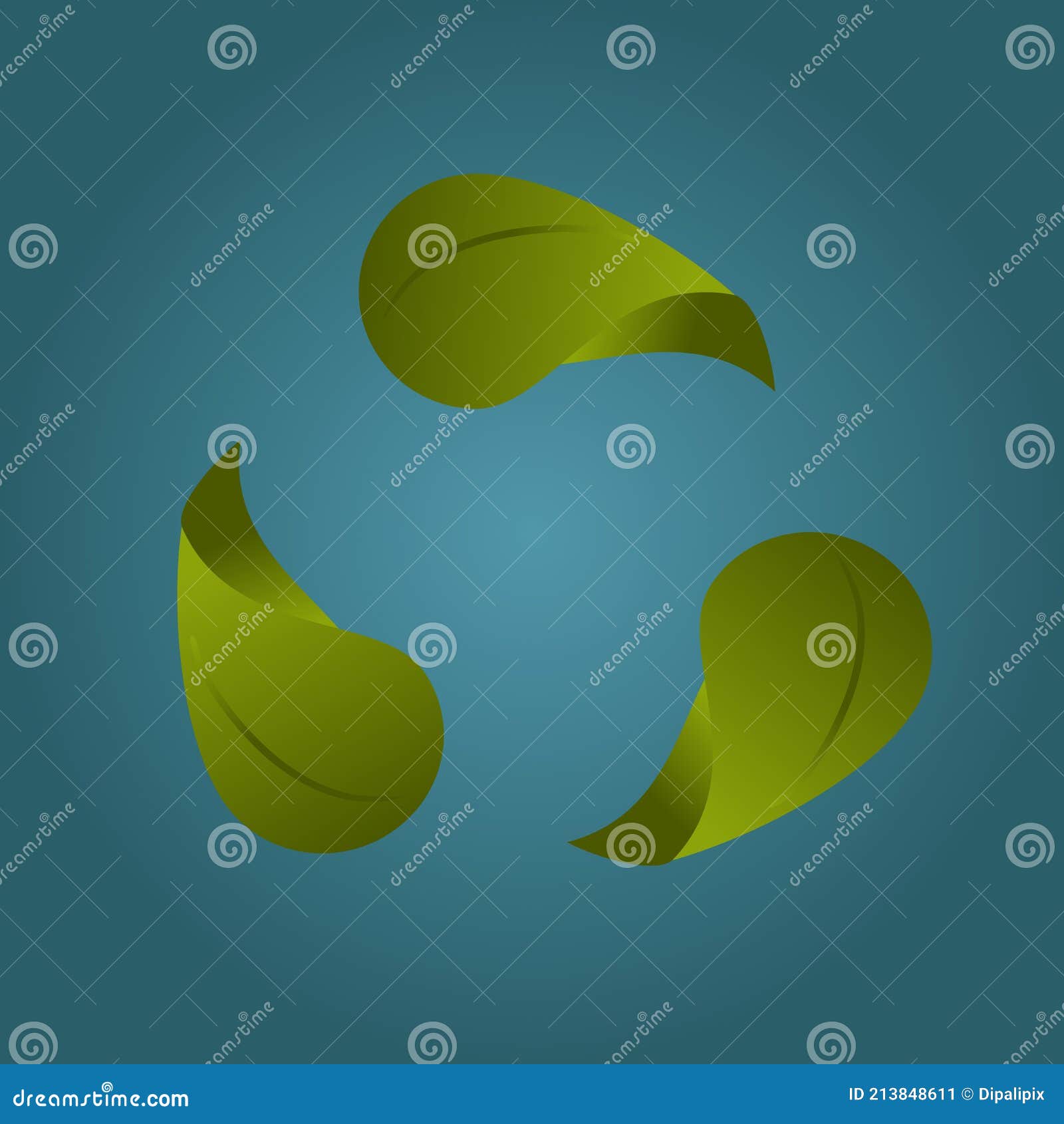 Three Leaves for Recycle Symbol Stock Vector - Illustration of icon ...