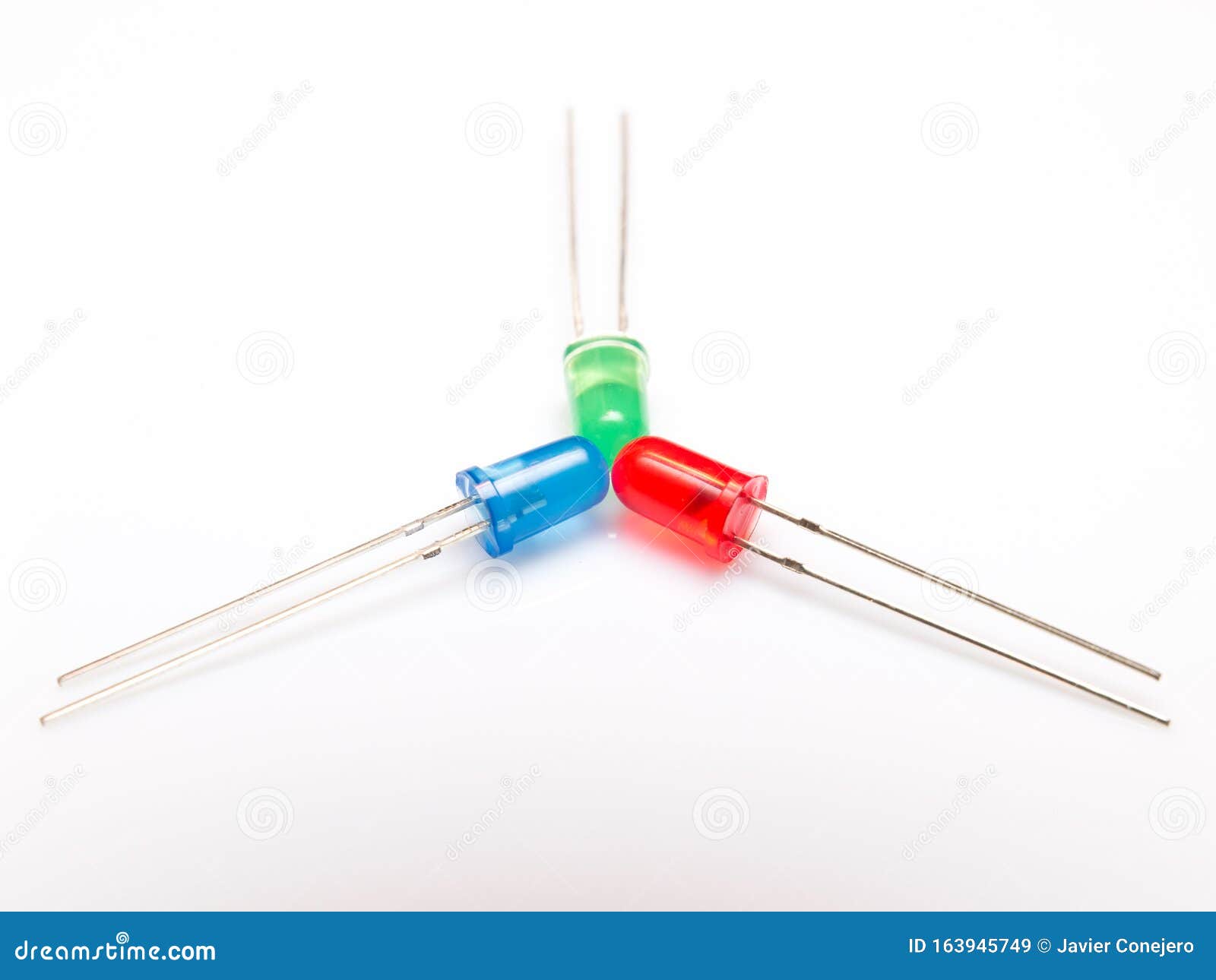 Three Leds Diode, RGB Red, Green, Blue. Isolated on White Background ...