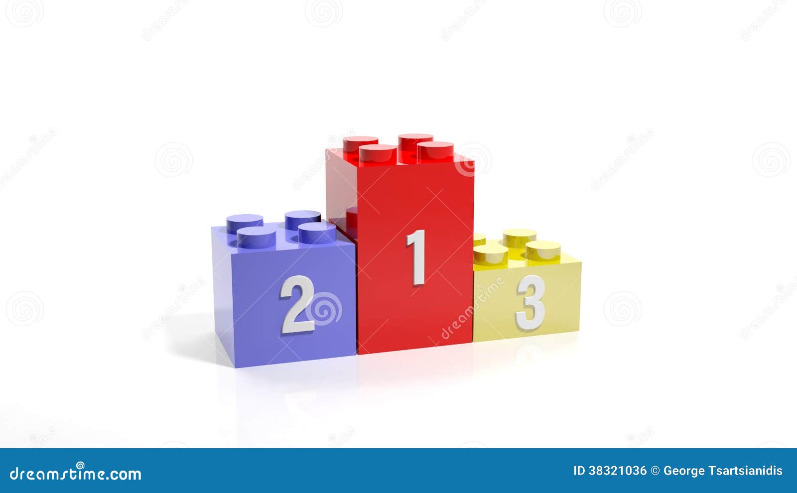 Three Lego Blocks As Podium Royalty Free Stock Image - Image: 38321036